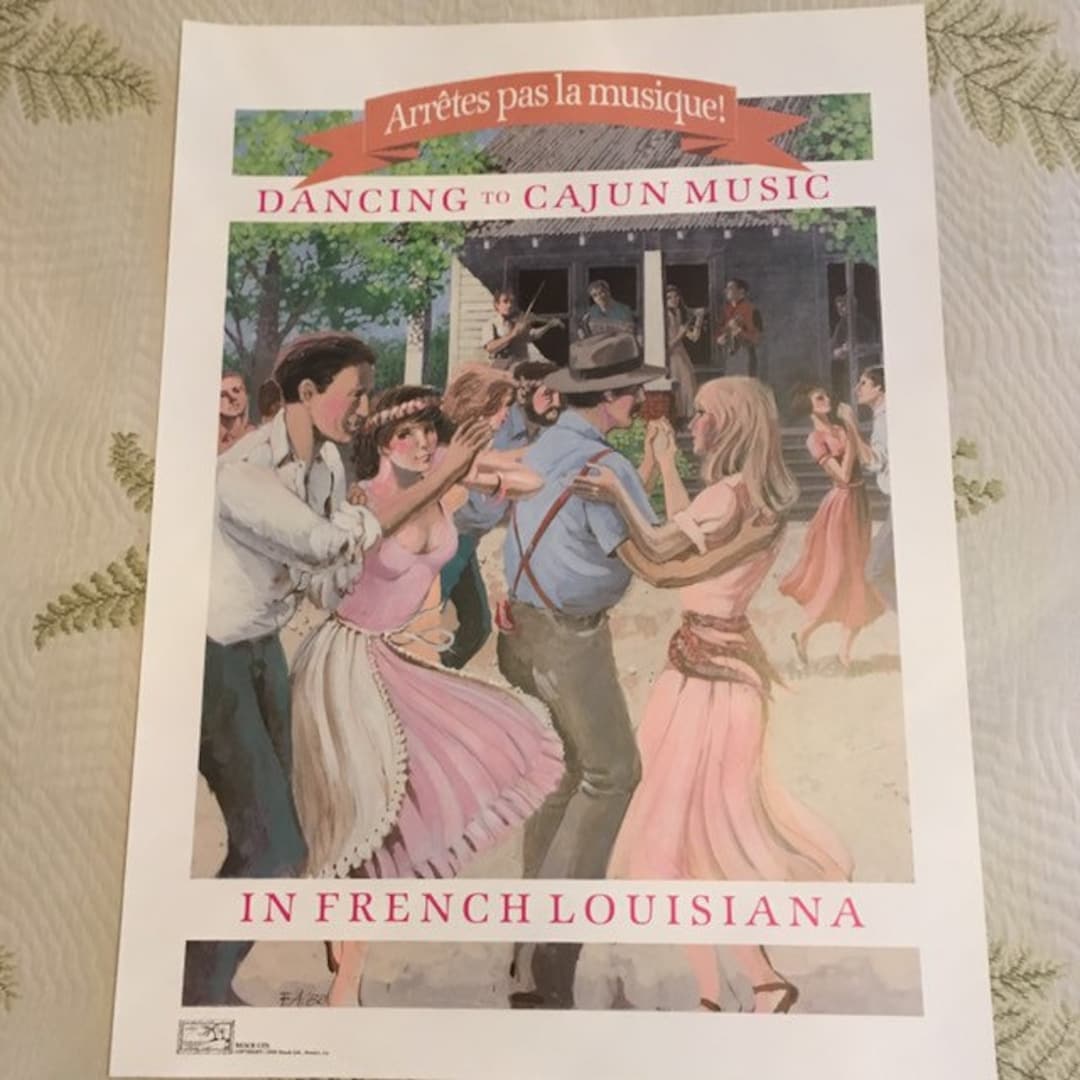 Creole Cajun Music Dance Poster: French Louisiana Culture Art Print - Etsy
