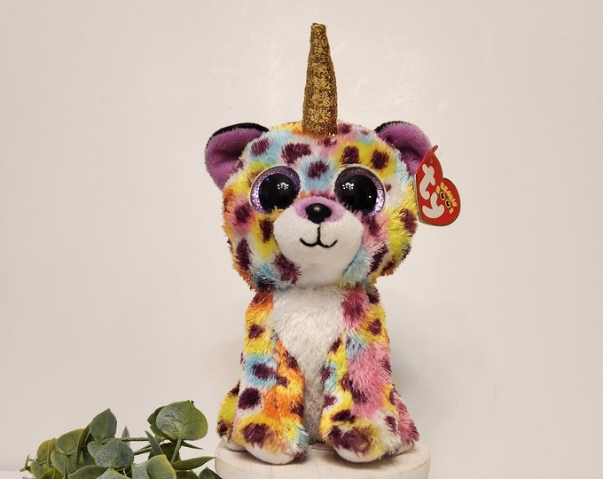 Ty Beanie Boo “giselle” the Rainbow Leopard Unicorn (6 Inch)/ Tysilk - Etsy