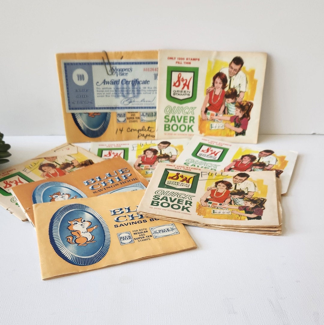 Blue Chip Savings Book of Stamps and S&H Green Stamps/ 8 Total - Etsy