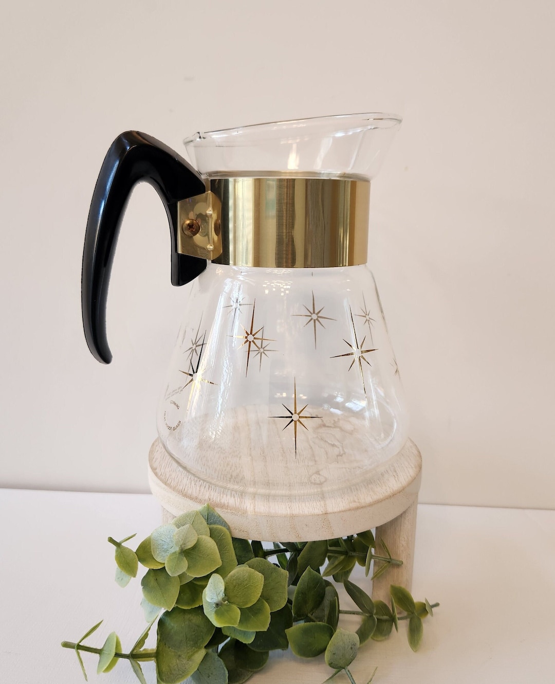 Vintage Corning 4 Cup Atomic Starburst Coffee Carafe / Retro Dishes Mid ...