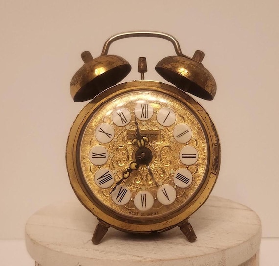 Vintage Copper Jerger Mechanical Alarm Clock West Germany Europa