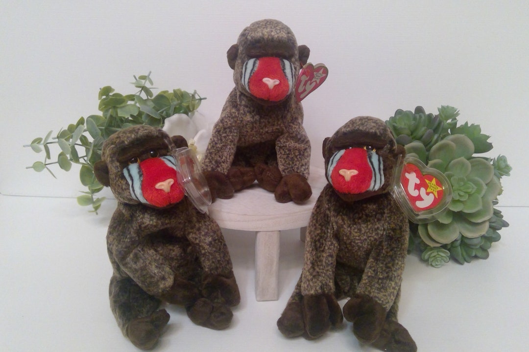 Ty Beanie Baby Cheeks the Baboon 1999 - Retired Original Rare Plush - Etsy