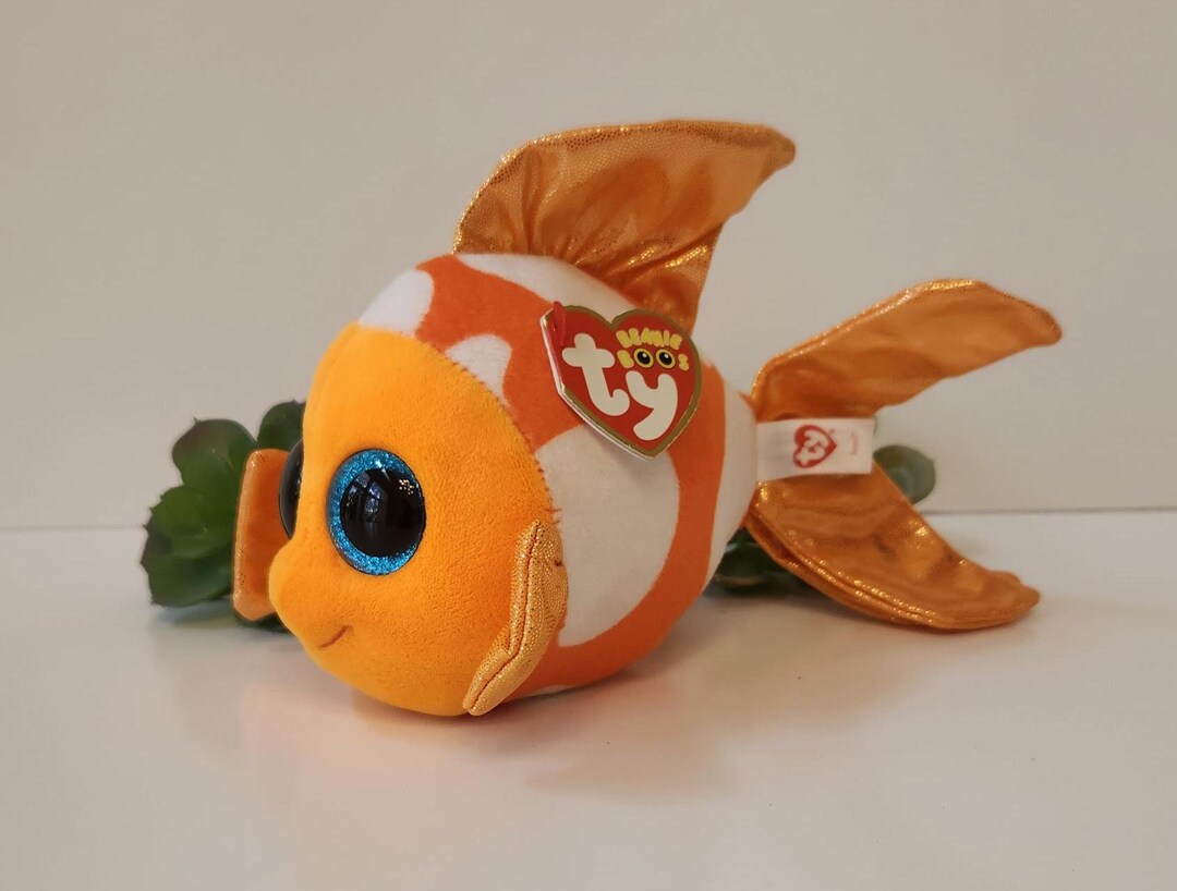 TY Beanie Boos - SAMI the Orange Fish Glitter Eyes Plush Stuffed/ Big ...
