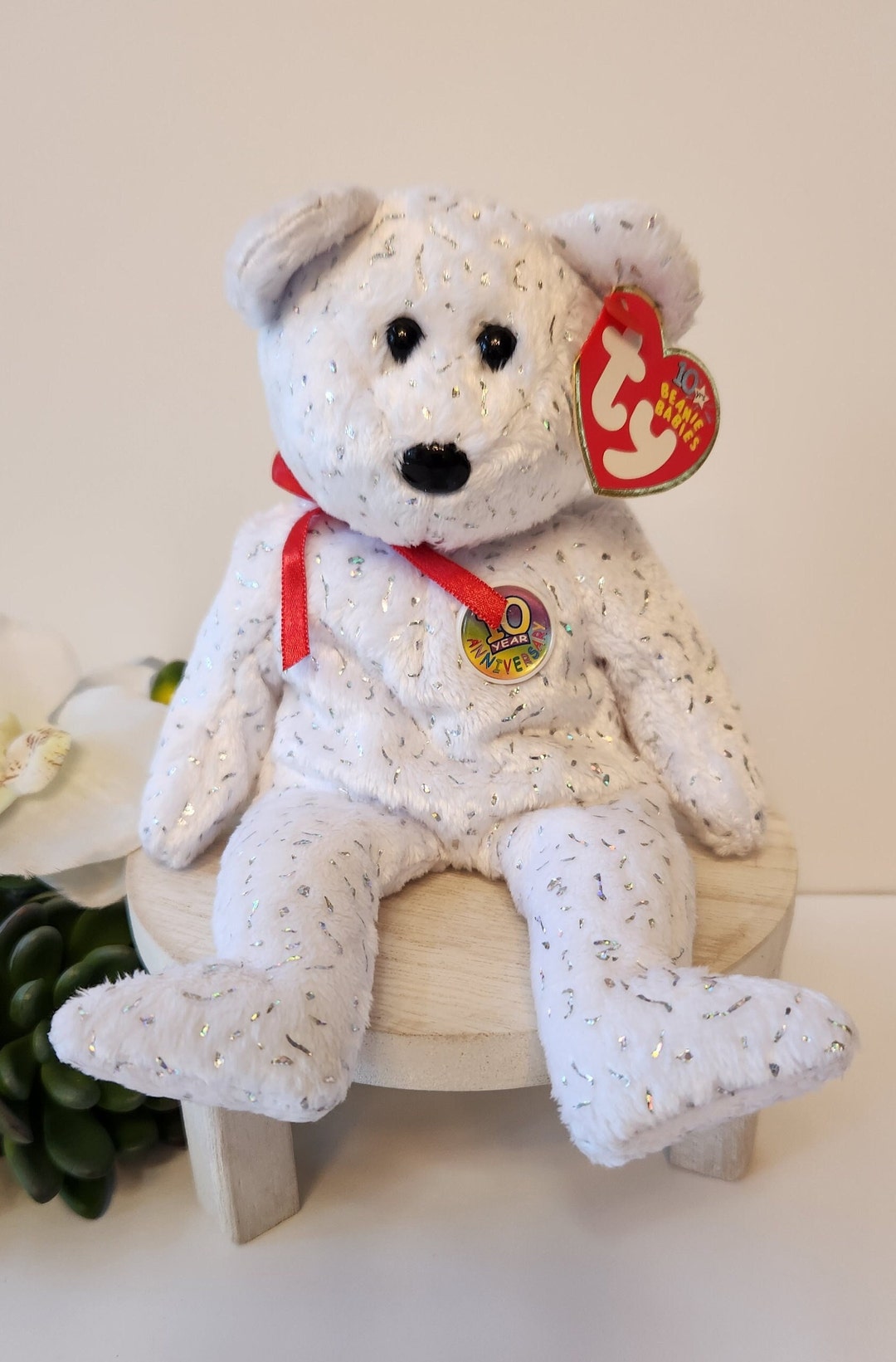 TY Beanie Baby DECADE the Bear white Version/ 02 - Etsy