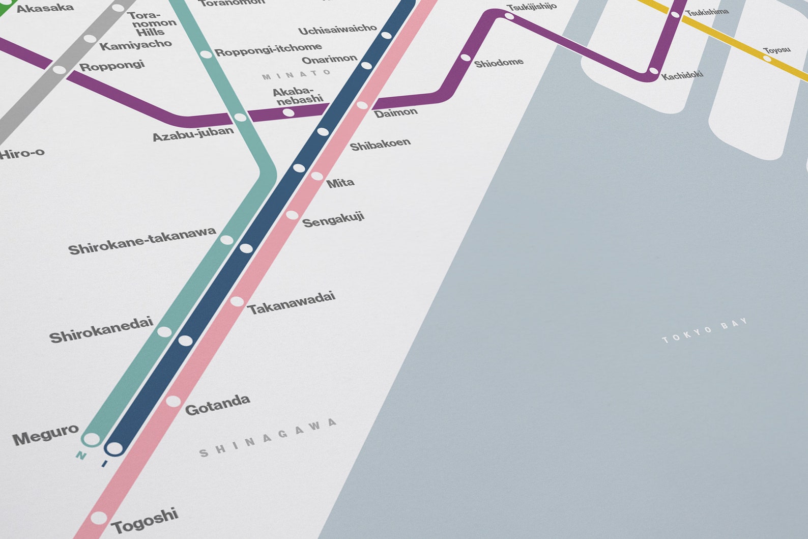 Tokyo Subway Map / 東京の地下鉄 / Tokyo Metro Toei Subway / Minimal - Etsy