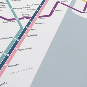 Tokyo Subway Map / 東京の地下鉄 / Tokyo Metro Toei Subway / Minimal Poster ...