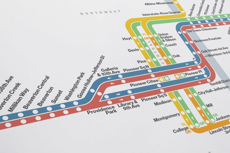 Portland Max, Light Mode Map, Minimal Poster Print, Canvas Home Decor ...