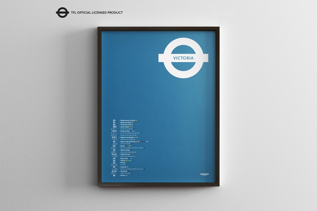 London Underground Victoria Line Tube Map / Minimal Poster Print ...