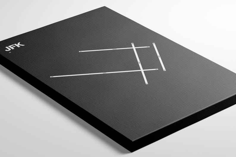 JFK Runways, NYC John F. Kennedy Airport, Minimal Poster Print, Canvas ...