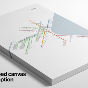 Boston T Rail Map Light Mode / MBTA / Minimal Poster Print / Subway ...