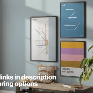 Chicago L Purple Line Map / CTA Train / Minimal Poster Print / Subway ...