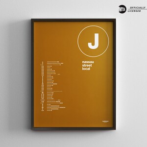 NYC J Train Map One Color / Minimal Poster Print / New York City Subway ...