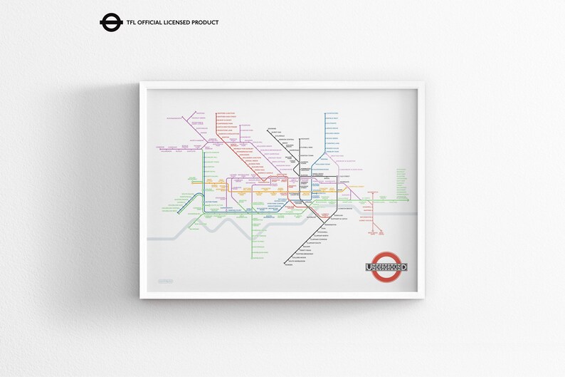 1933 London Underground Tube Map / Minimal Poster Print / Subway Style ...