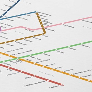 Madrid Metro Map / Spain / Minimal Poster Print / Subway Style Wall Art ...