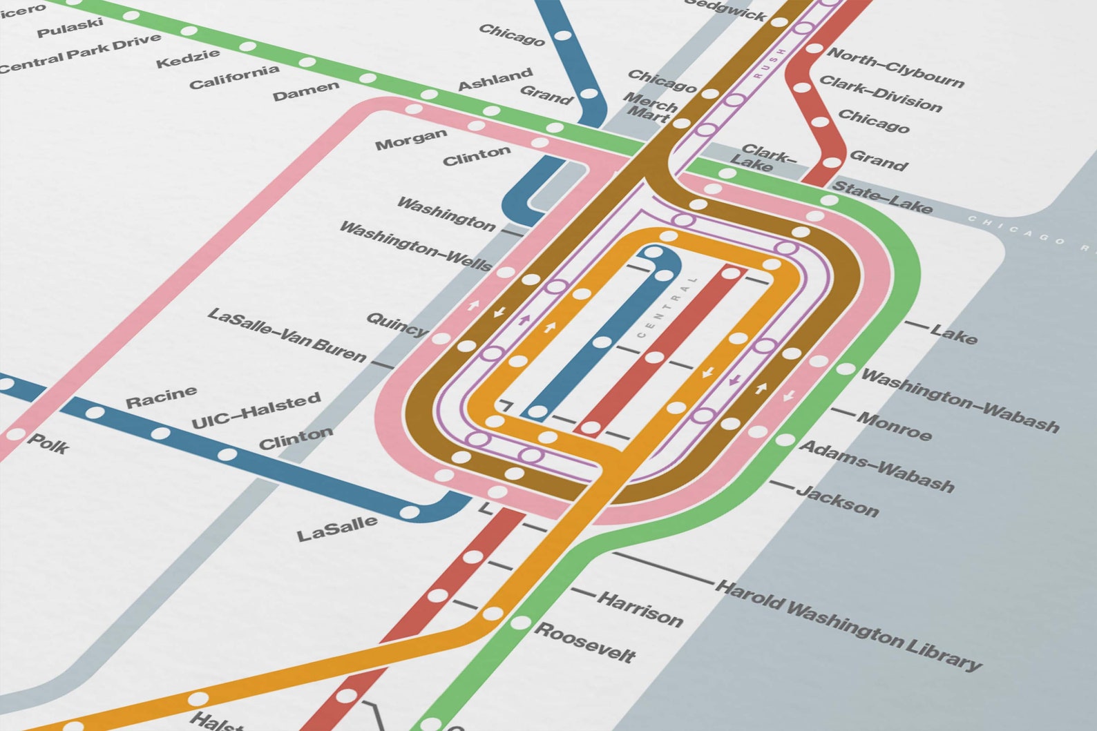 Chicago L Subway Map / CTA / Minimal Poster Print / Subway - Etsy UK