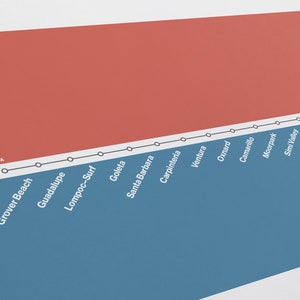 Pacific Surfliner Map / Minimal Poster Print / Amtrak Oakland ...
