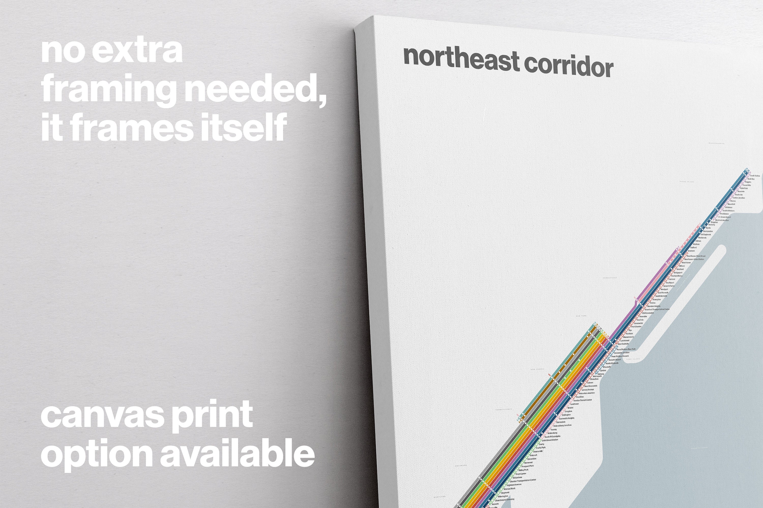 Northeast Corridor Map / NYC Boston DC / Amtrak Minimal Poster - Etsy