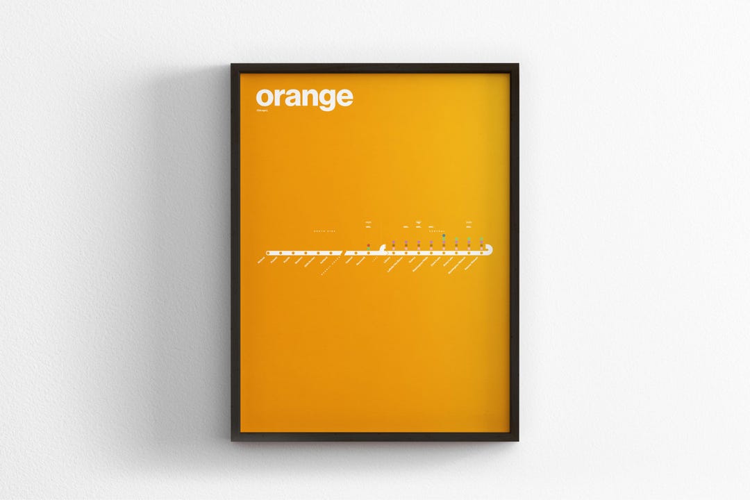 Chicago L Orange Line Map / CTA Train / Minimal Poster Print / Subway ...