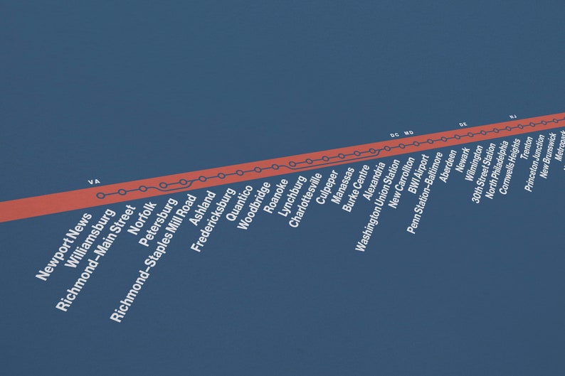 Northeast Regional Amtrak Map / Minimal Poster Print / NYC | Etsy