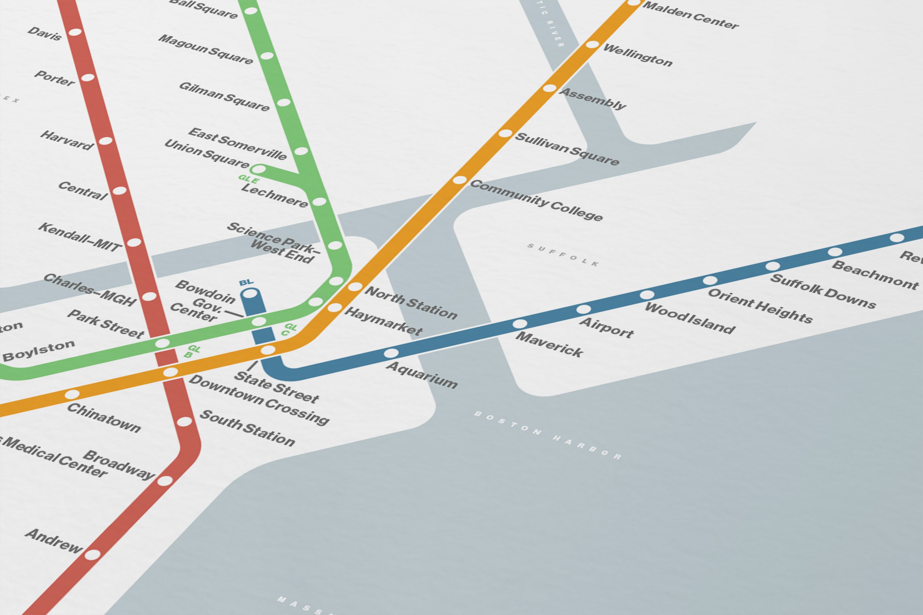 Boston Subway Map Poster - United States Map