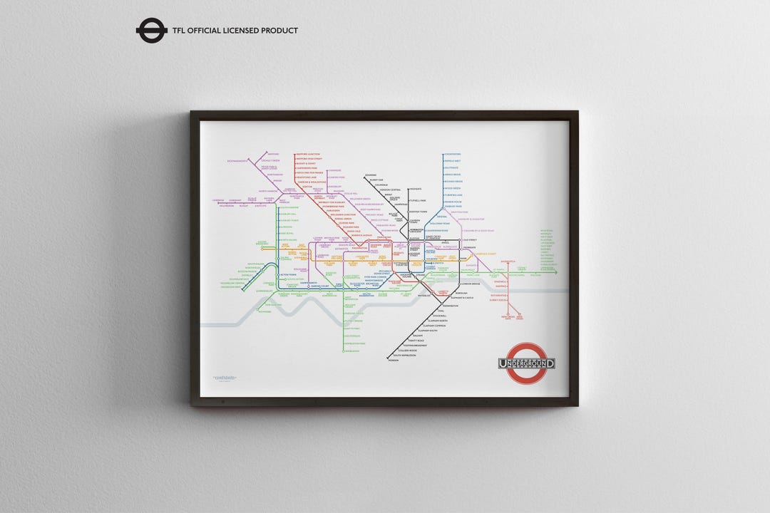 London Underground 1933 Tube Map / Minimal Poster Print / Subway Style ...