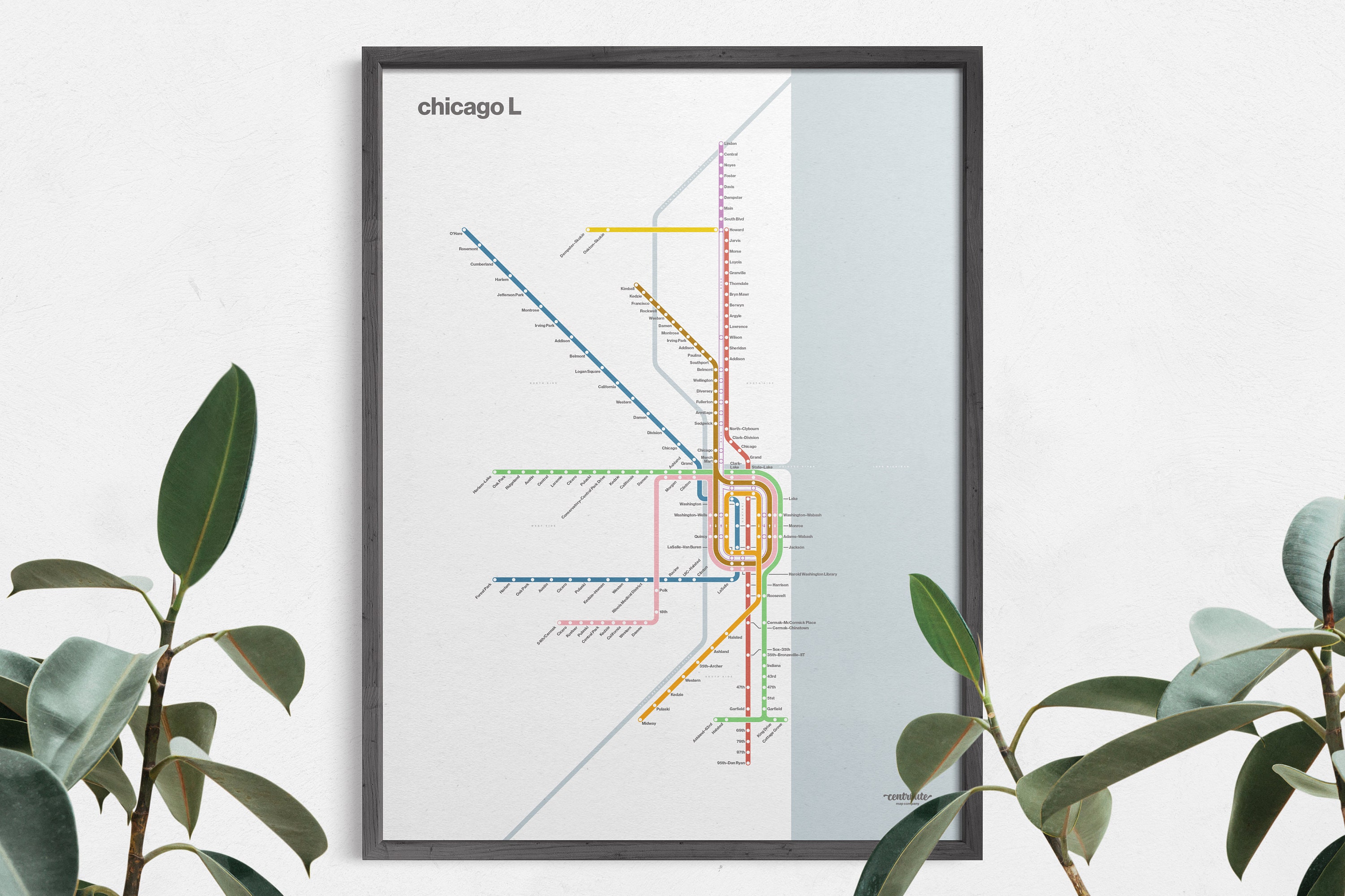 Chicago L Subway Map / CTA / Minimal Poster Print / Subway - Etsy UK