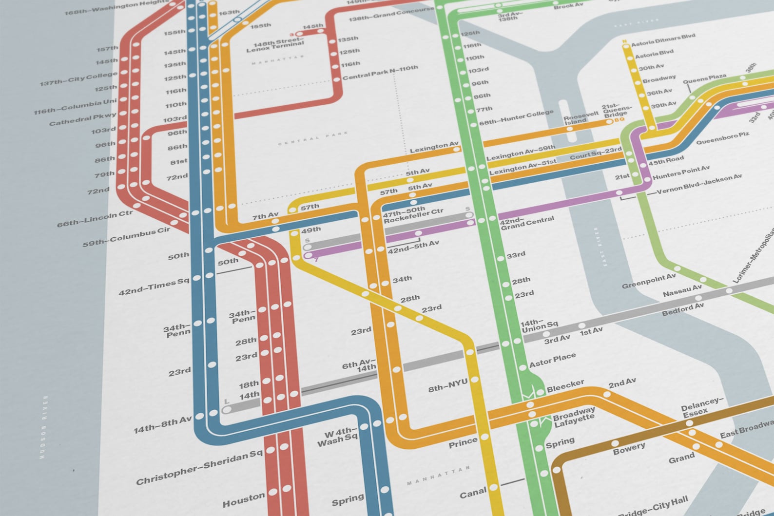 1997 New York City Subway Map / NYC / Minimal Poster Print / - Etsy