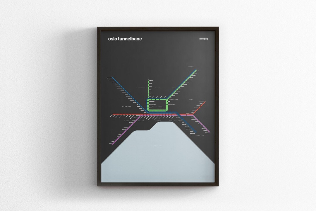 Oslo Metro Dark Mode Map, Minimal Poster Print, Canvas Home Decor ...