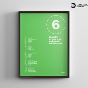 NYC 6 Train Map One Color / Minimal Poster Print / New York City Subway ...
