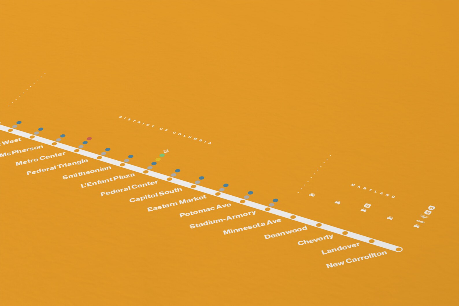 Orange Line / Washington DC Metro / Minimal Map / Poster Print - Etsy