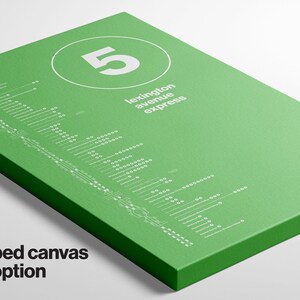 NYC 5 Train Map One Color / Minimal Poster Print / New York City Subway ...