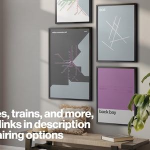 Boston T Rail Map Light Mode / MBTA / Minimal Poster Print / Subway ...