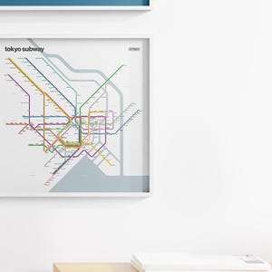 Tokyo Subway Map / 東京の地下鉄 / Tokyo Metro Toei Subway / Minimal Poster ...