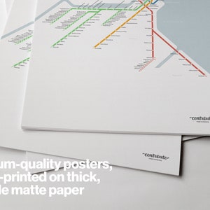 Boston T Rail Map Light Mode / MBTA / Minimal Poster Print / Subway ...