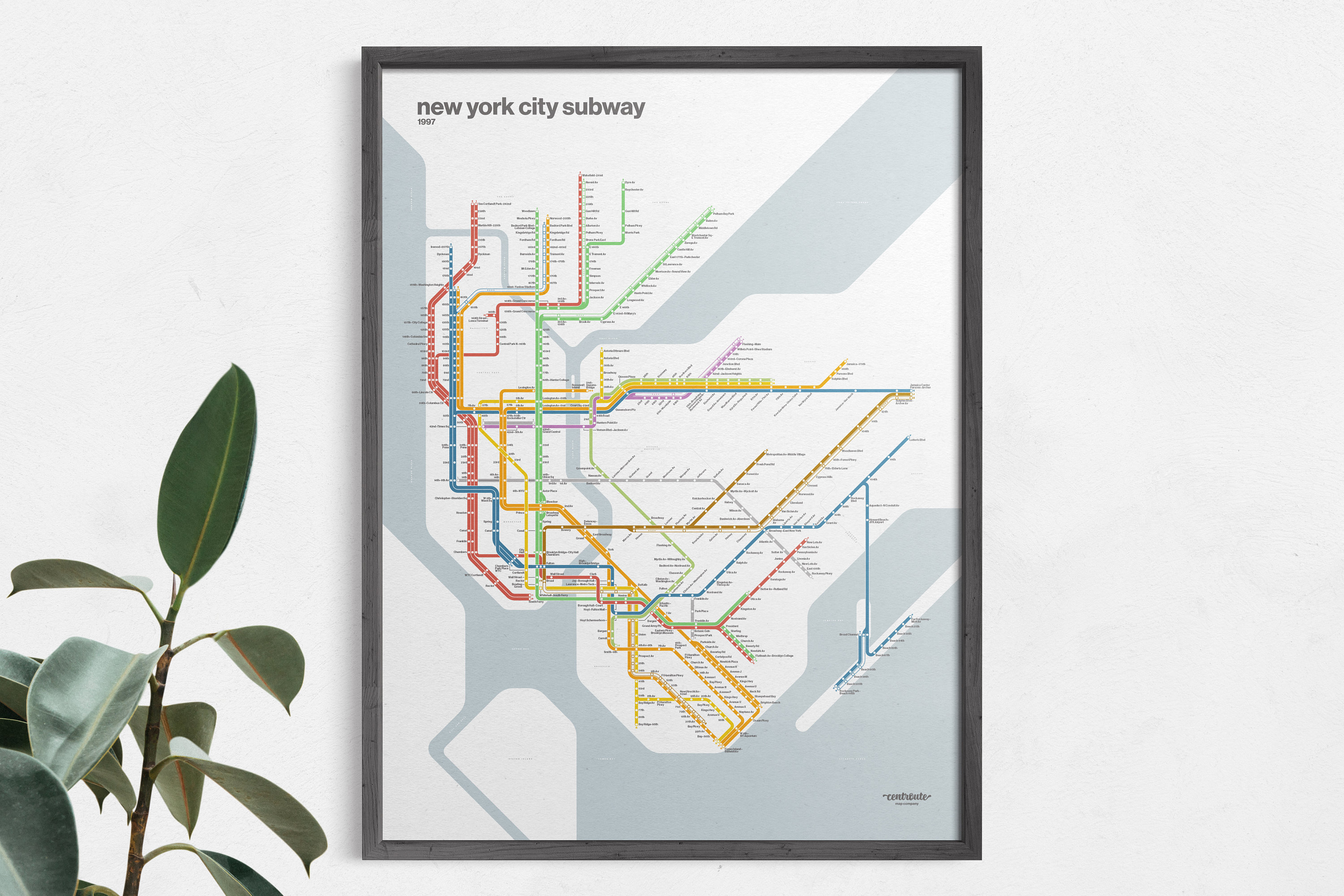 1997 New York City Subway Map / NYC / Minimal Poster Print / - Etsy UK