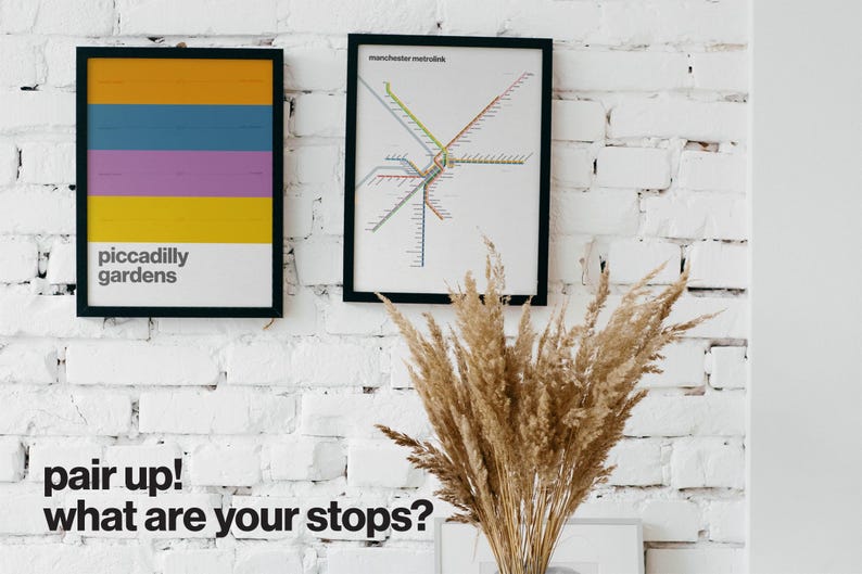Manchester Metrolink, Light Mode Map, Minimal Poster Print, Canvas Home ...