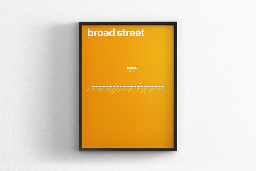 Broad Street Line / SEPTA / Philadelphia / Minimal Map Poster Print ...