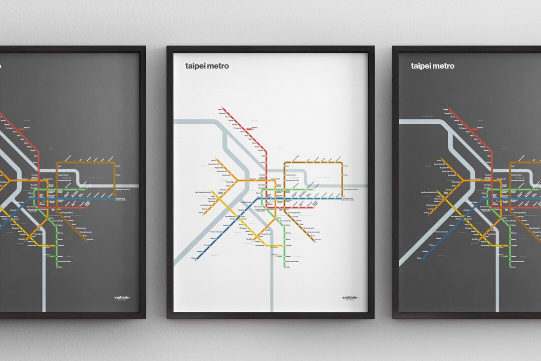 Taipei Metro Map 臺北捷運 / Taipei MRT 臺北大眾捷運系統 / Taiwan / English Minimal ...