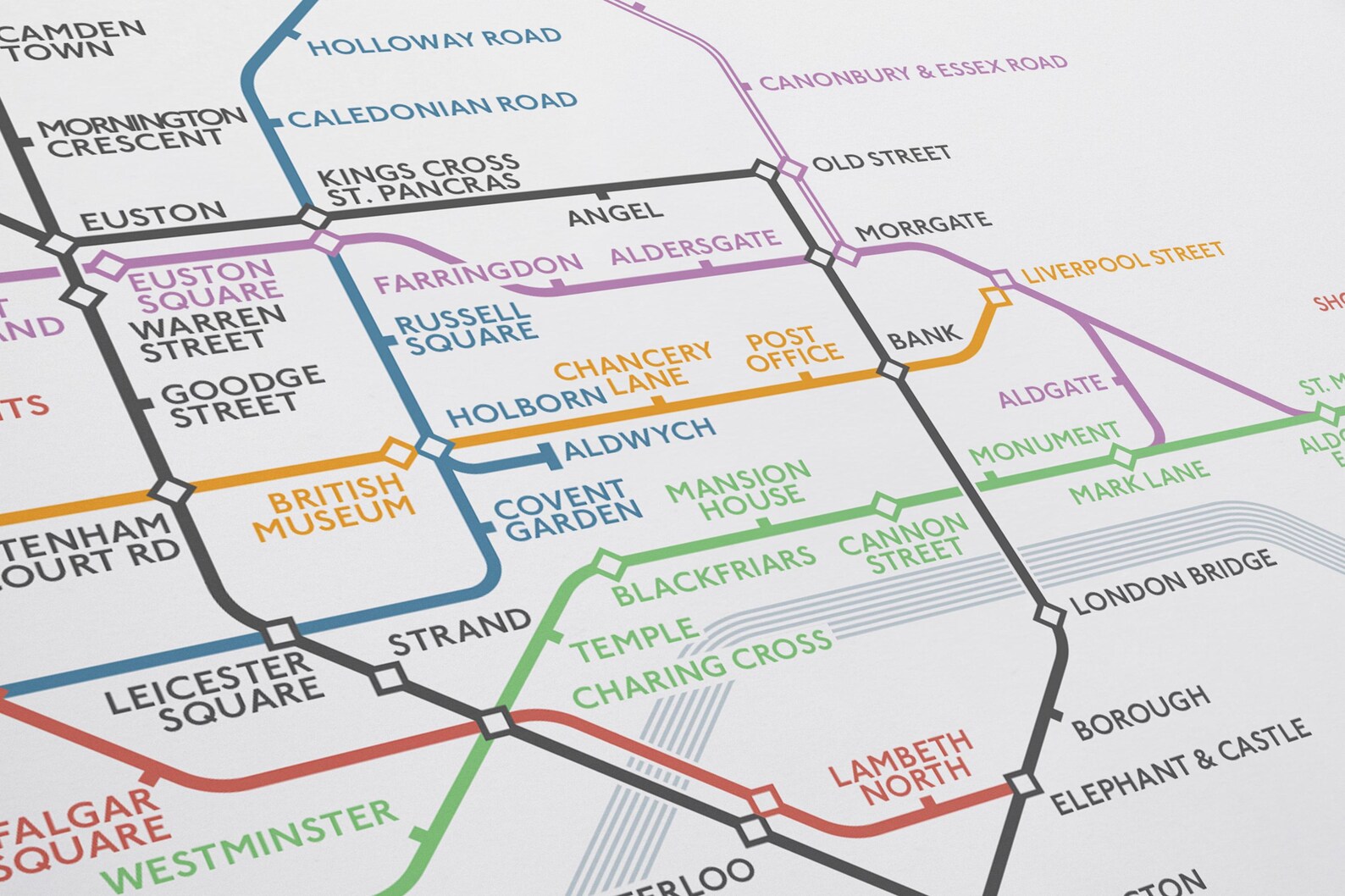1933 London Underground Tube Map / Minimal Poster Print / Subway Style ...