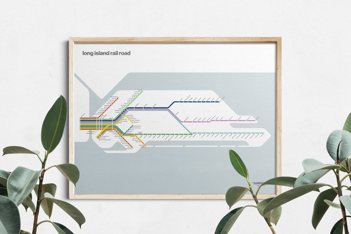 LIRR Map / New York City / Long Island Railroad / NYC Minimal - Etsy