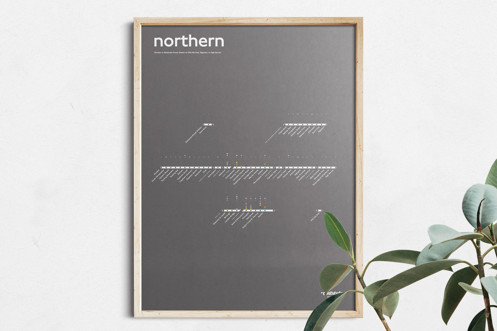 Northern Line / London Underground / Tube Map / Minimal Poster - Etsy