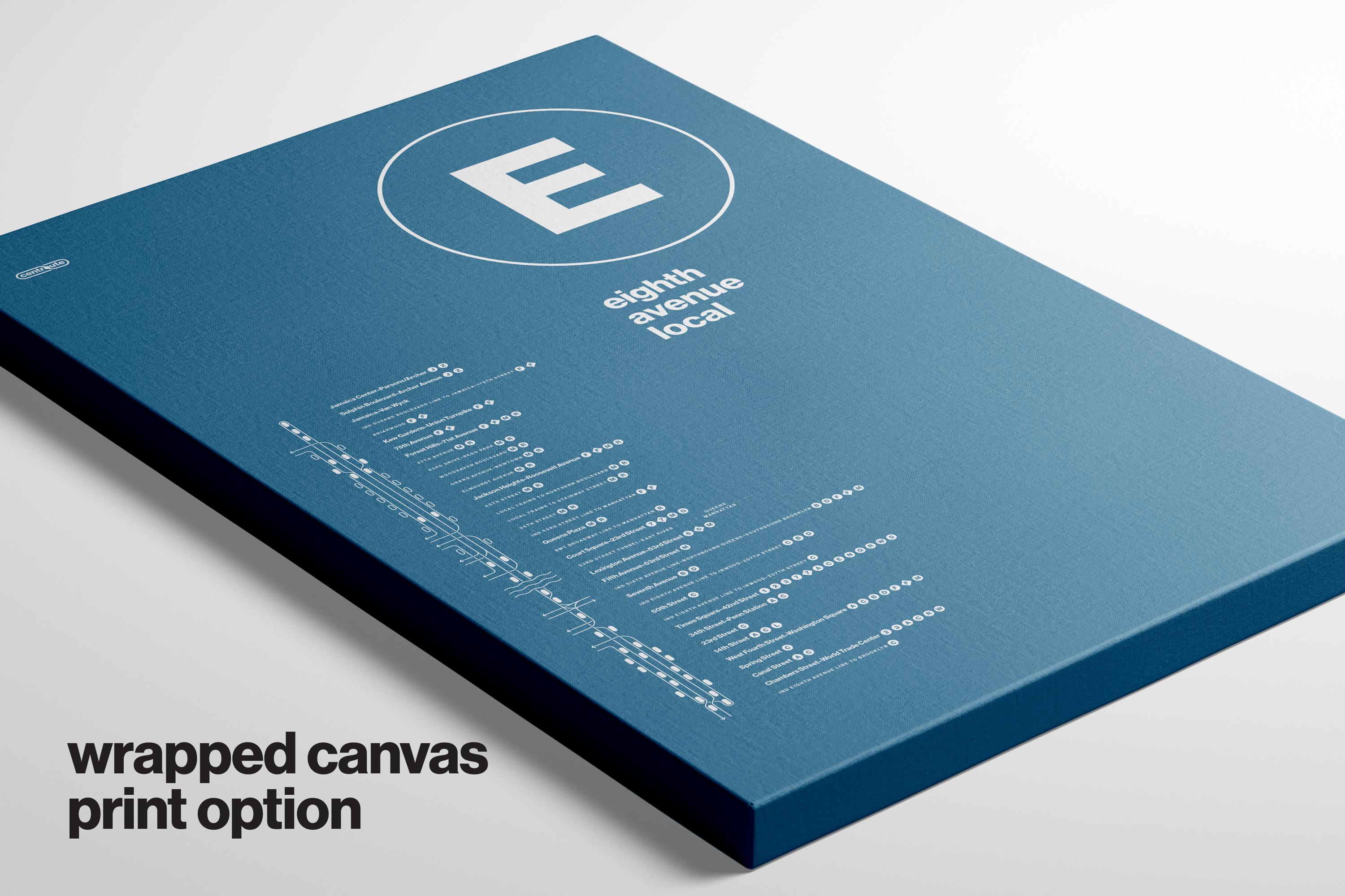NYC E Train Map One Color / Minimal Poster Print / New York City Subway ...