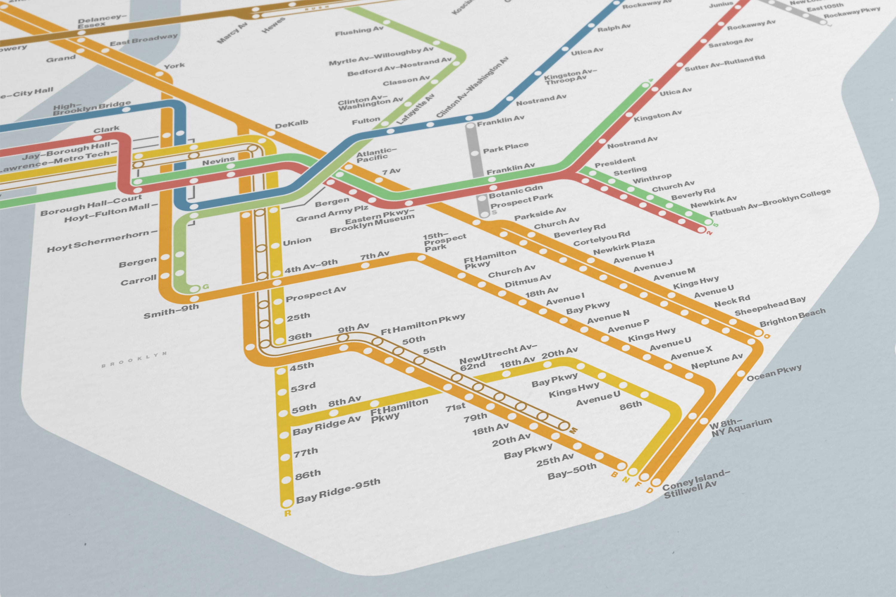 1997 New York City Subway Map / NYC / Minimal Poster Print / | Etsy