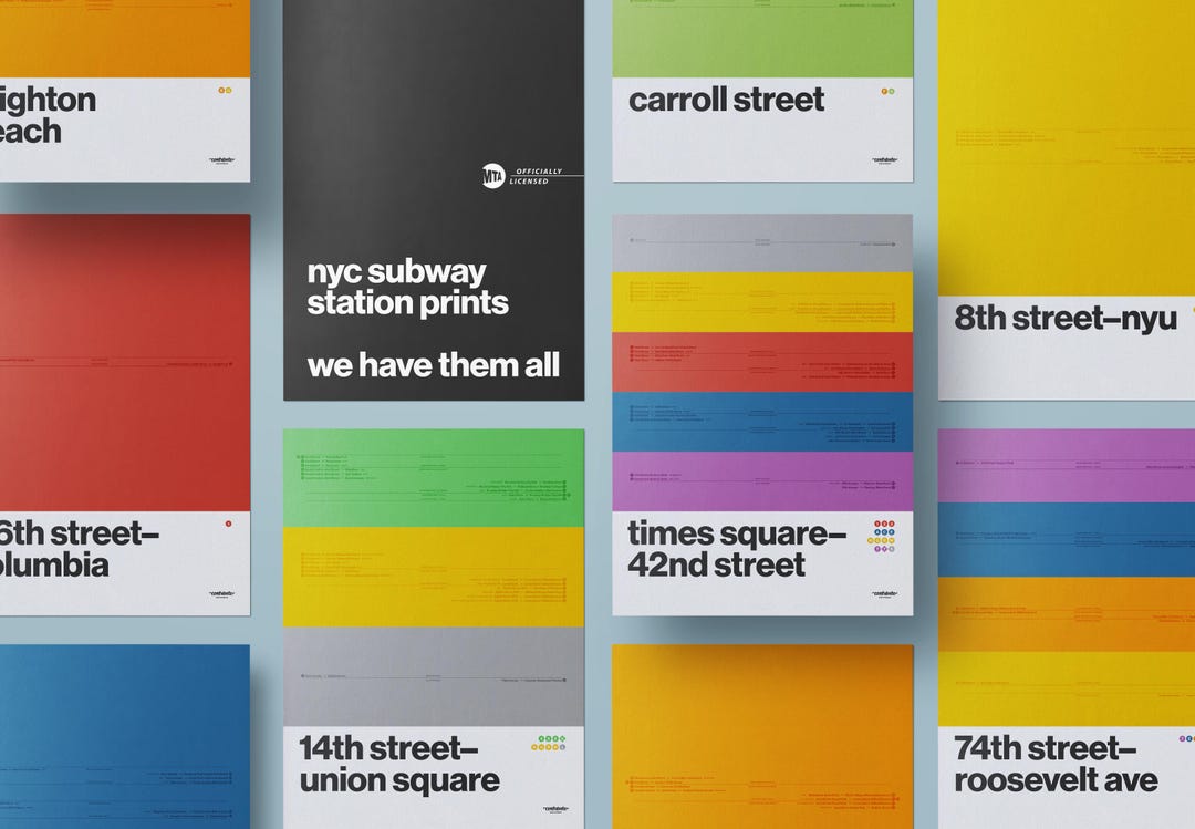 NYC Subway Station Print / New York City / Custom Minimal Poster Print ...