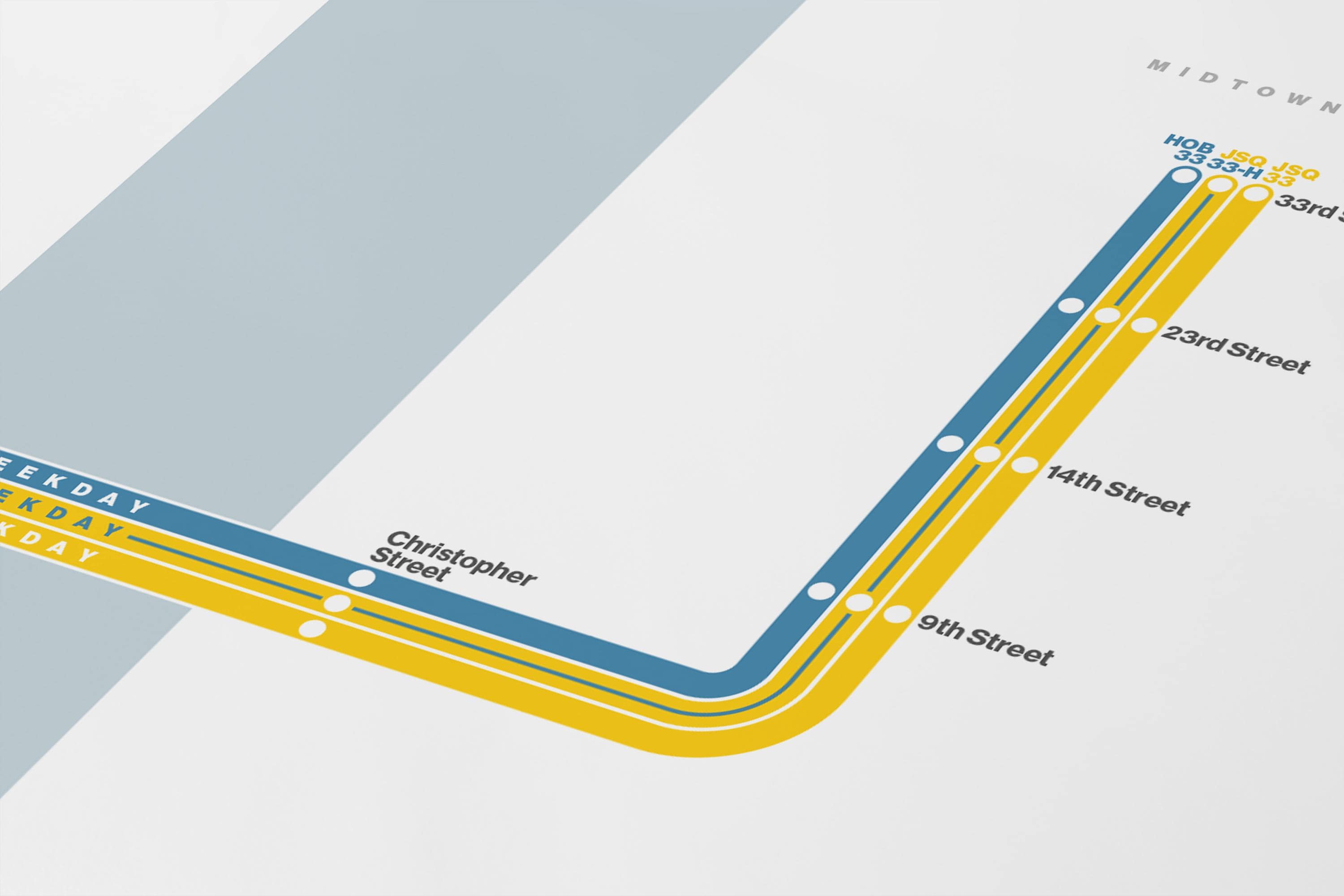 PATH Rail, Light Mode Map, Minimal Poster Print, Canvas Home Decor ...