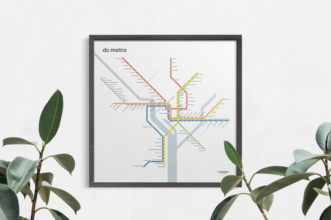 DC Metro Map / Washington DC / Minimal Poster Print / Subway - Etsy