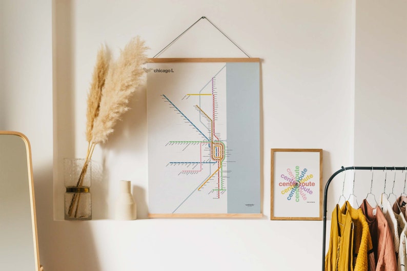 Chicago L Subway Map / CTA / Minimal Poster Print / Subway | Etsy