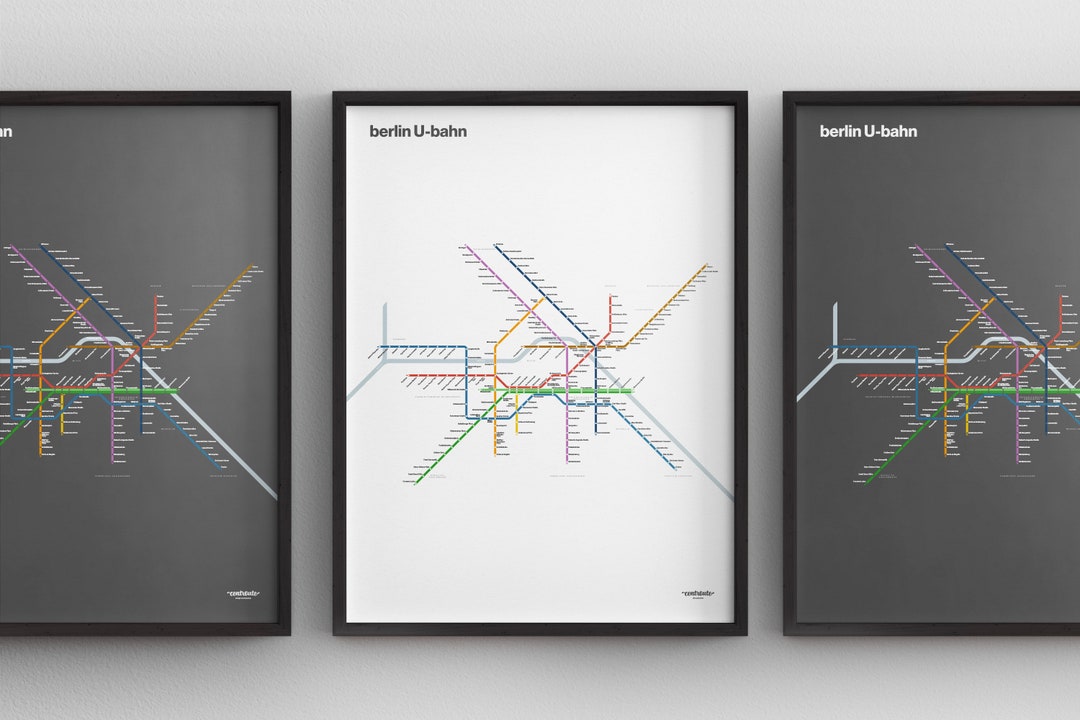 Berlin U-bahn Map / Germany / Minimal Poster Print / Subway Style Wall ...
