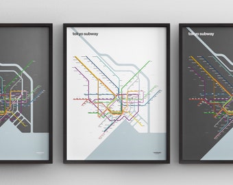 Tokyo Subway Map, Metro Alphabet Poster, Japan Underground Print ...