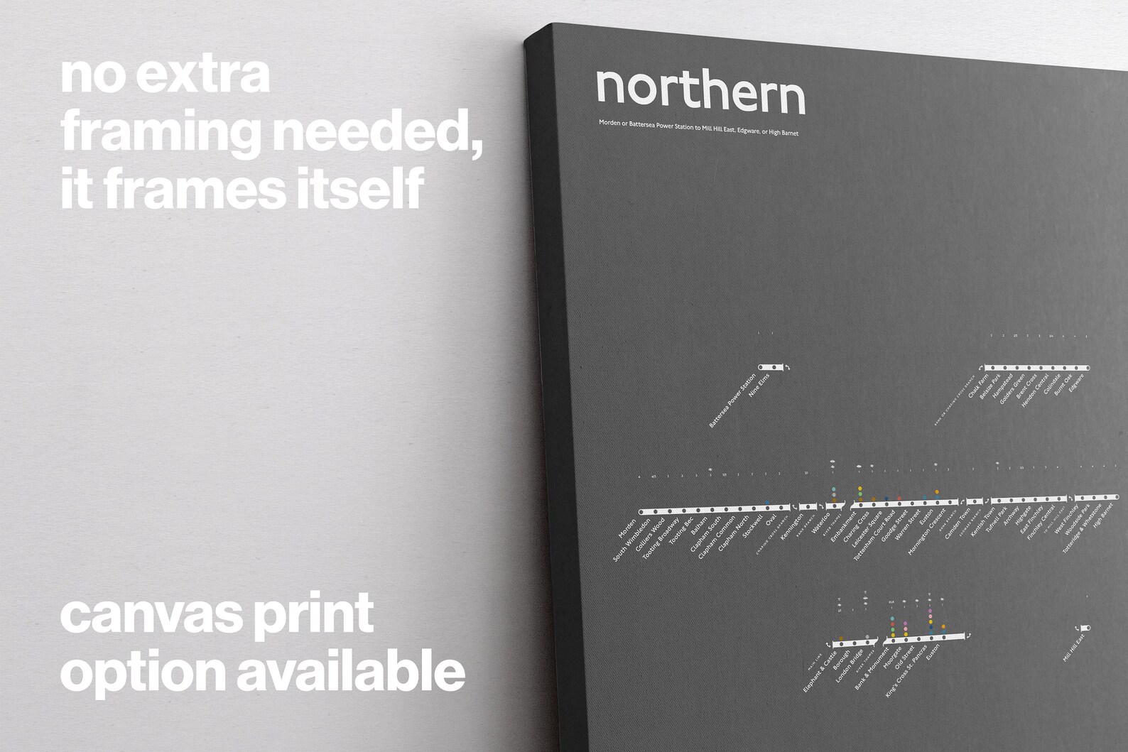 Northern Line / London Underground / Tube Map / Minimal Poster - Etsy